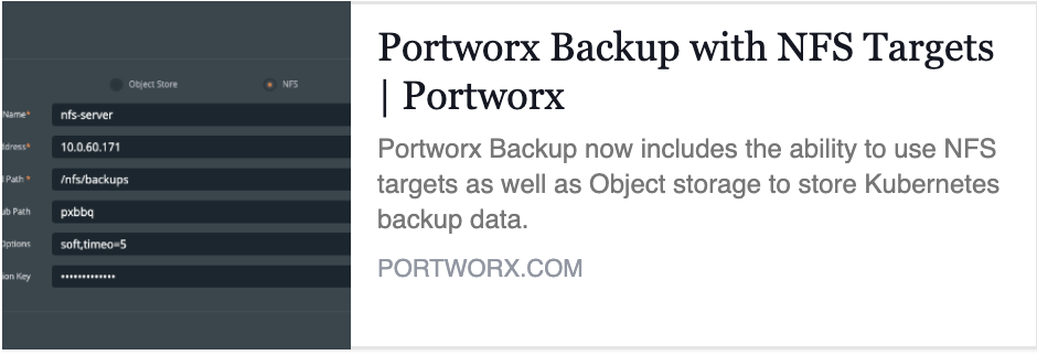 Portworx Backup With Nfs Targets Portworx