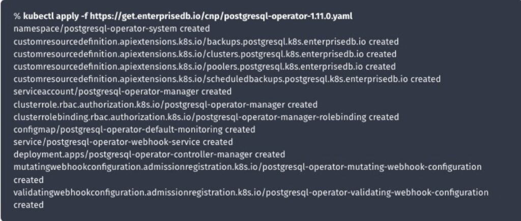 Getting Started with the EDB PostgreSQL Database Kubernetes Operator ...